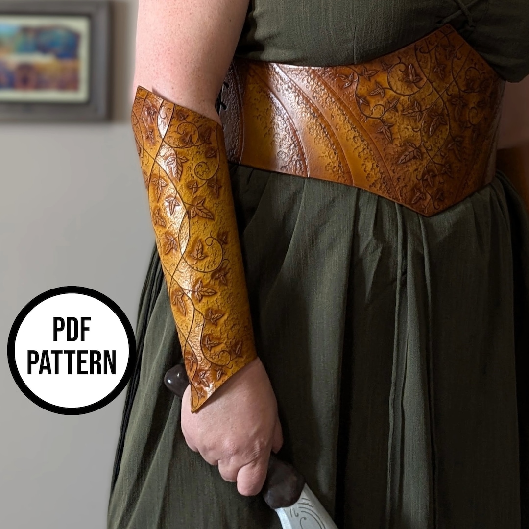Leather Bracers With Mallorn Leaves - PDF Pattern for Leatherwork - Etsy