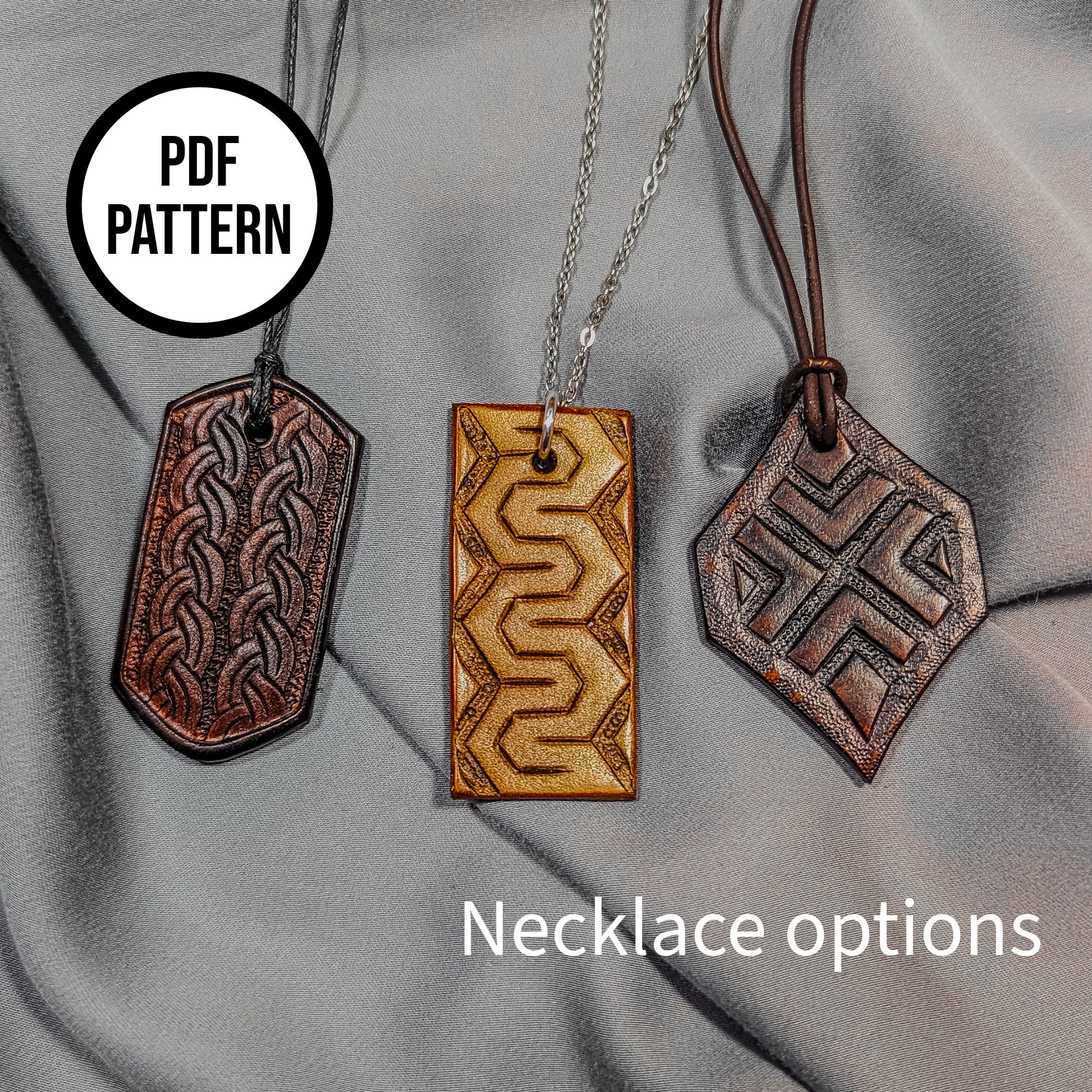 Leather Pendant PDF Pattern Pack - Dwarf Pendants Inspired by the ...