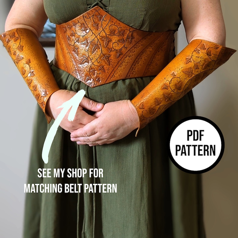 Leather Bracers With Mallorn Leaves - PDF Pattern for Leatherwork - Etsy
