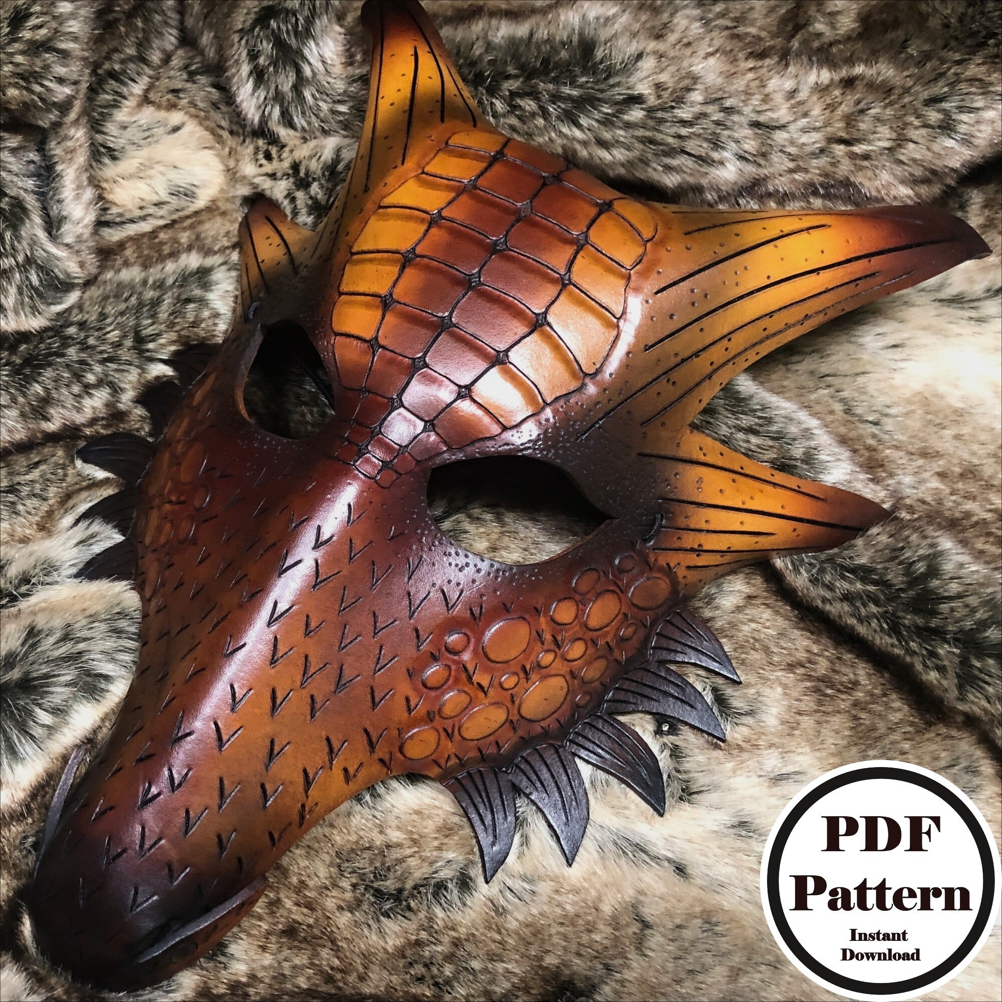 Dragon Mask Pattern PDF Pattern for Leatherwork - Etsy Canada