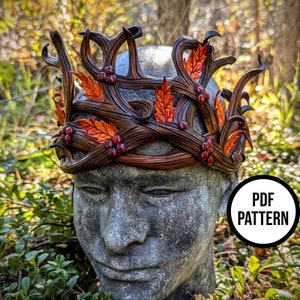 Autumn Elven King Crown - PDF Pattern for Leather - Etsy