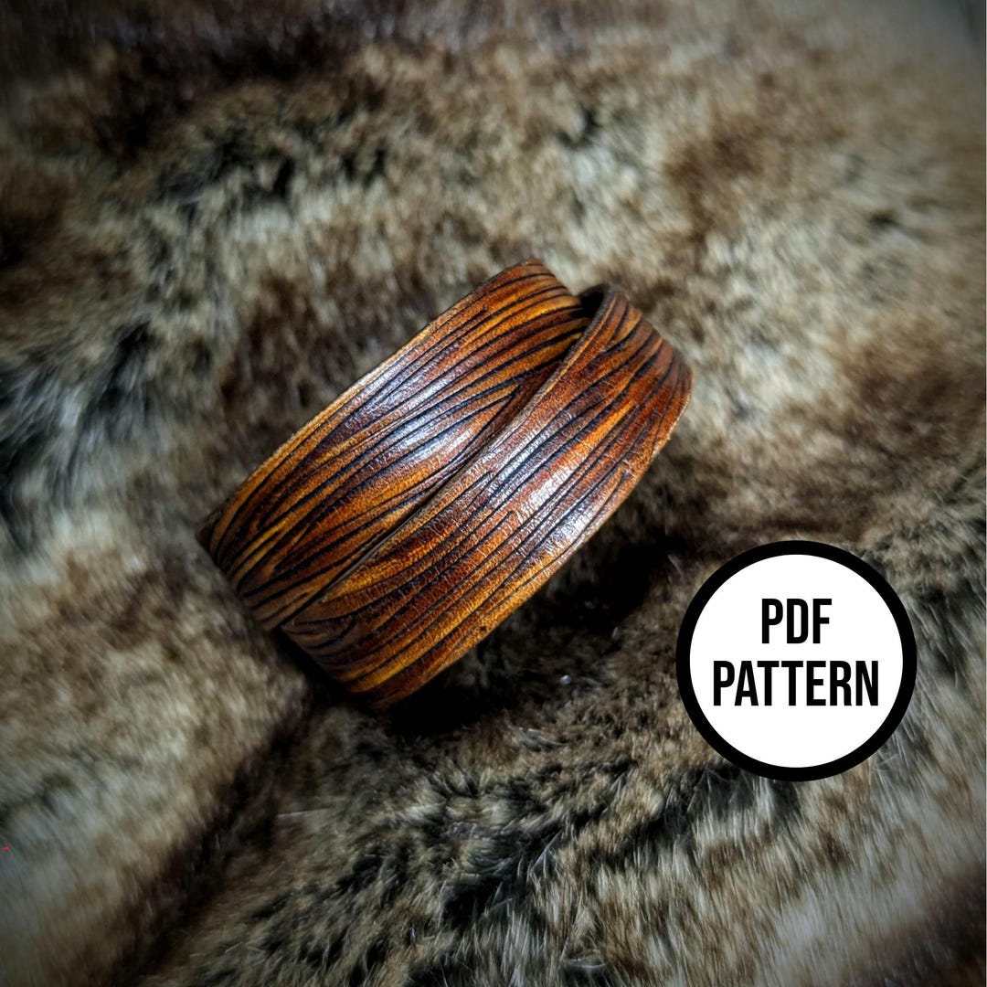 Woodgrain Leather Cuff Pattern - PDF Pattern for Leatherwork - Etsy