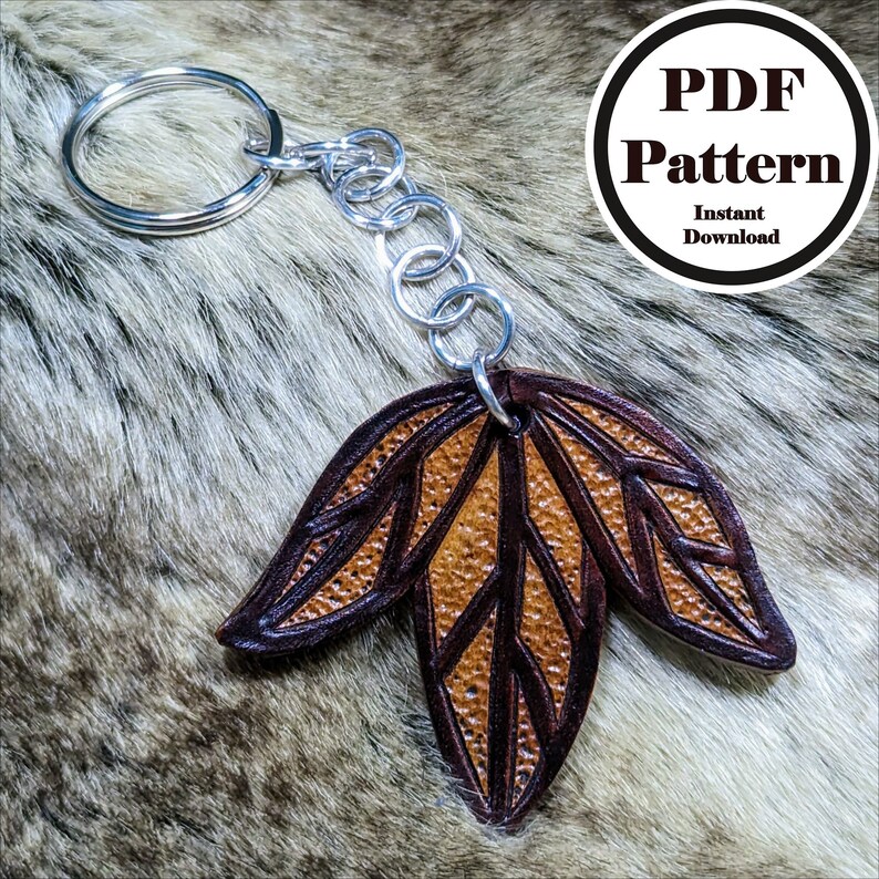 Hobbit Leaf Leather Keychain PDF Pattern - Etsy