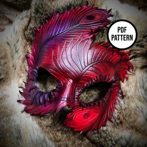 Peacock/phoenix Mask PDF Pattern for Leather - Etsy