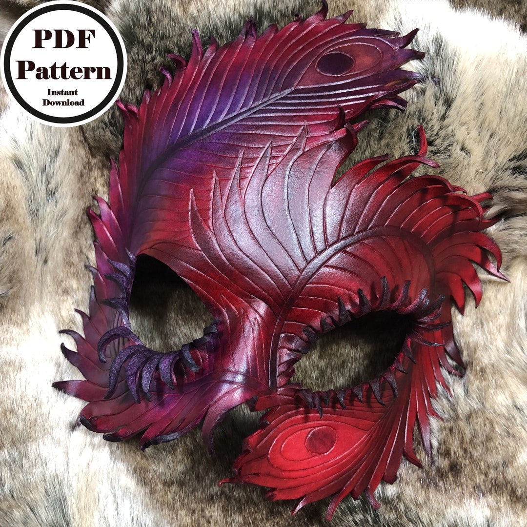 Peacock/phoenix Mask PDF Pattern for Leather - Etsy