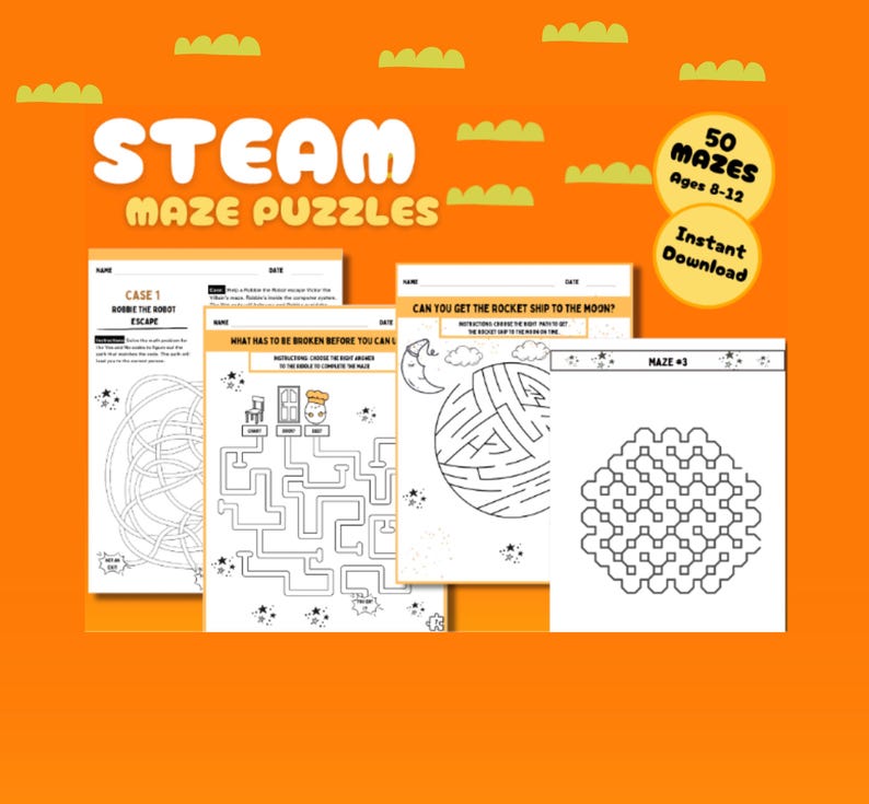 Maze Puzzles (ages 8-12) - STEAM Education - Etsy