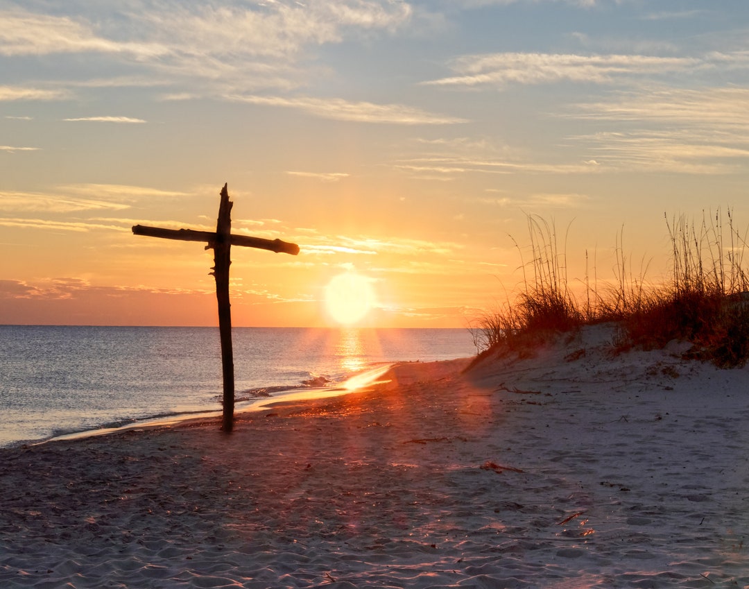 Old Rugged Cross at Beach Sunset Photograph - Etsy
