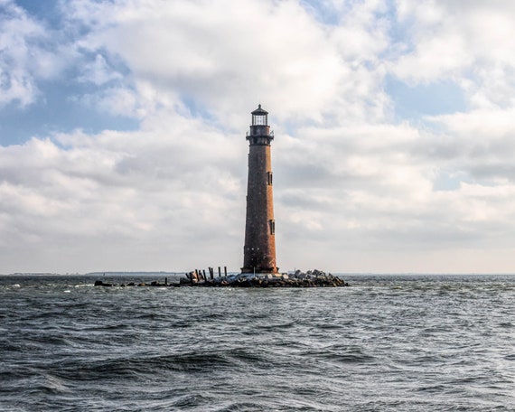 Sand Island Lighthouse off Dauphin Island Alabama Photograph - Etsy