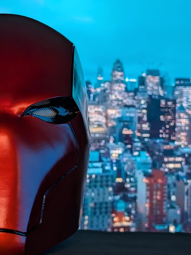 3D Printed Red Hood Helmet: Smooth Cosplay Mask - Etsy