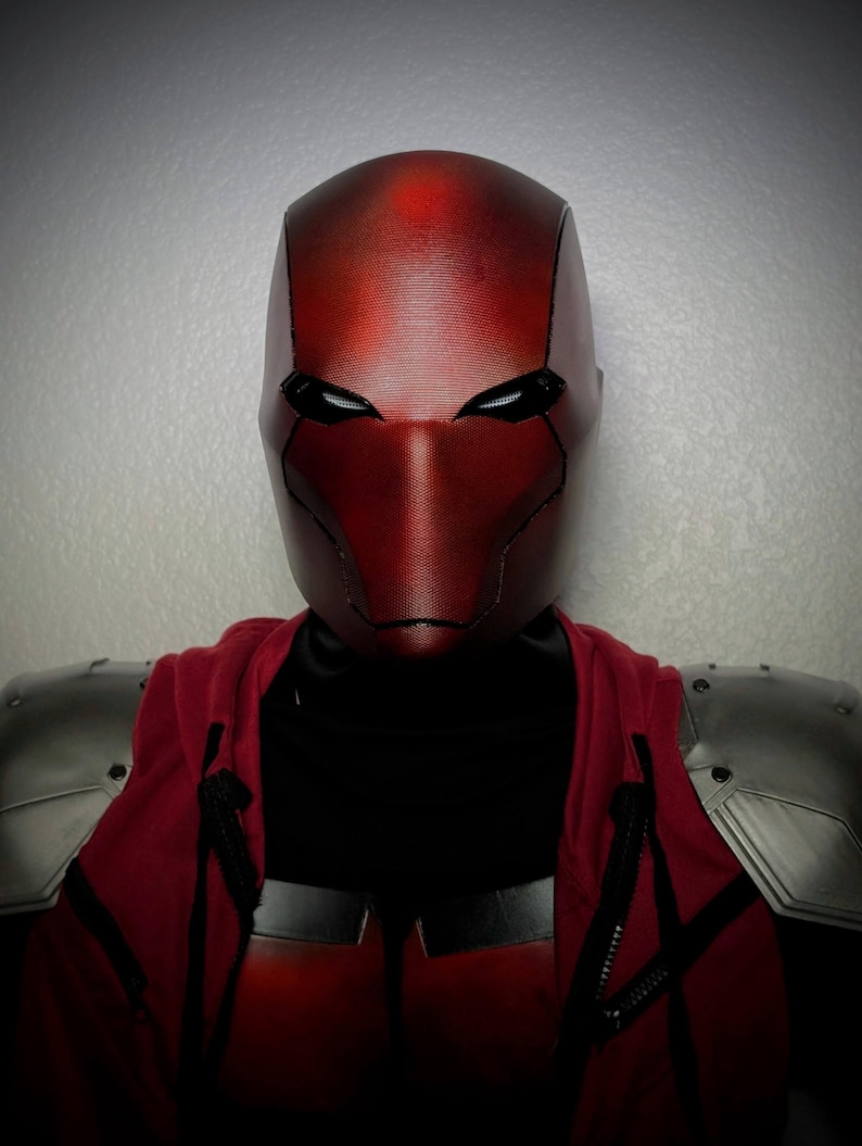 3D Printed Red Hood Helmet: Textured Cosplay Mask - Etsy