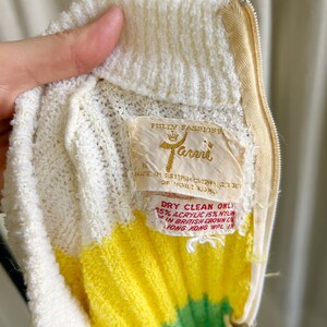 Vintage 60s Color Block Nubby Knit Mock Neck Sweater Top Micro Mini - Etsy