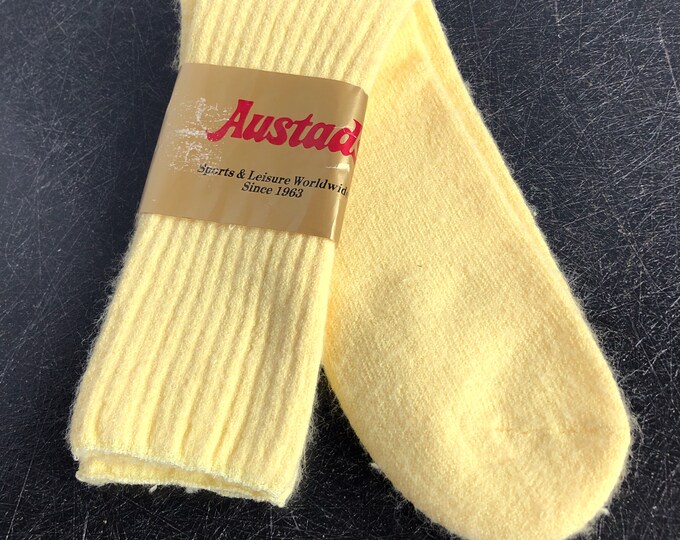 70s DEADSTOCK Austad's Lemon Yellow Softest Orlon Crew Socks - Etsy