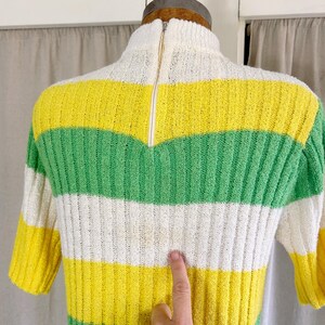 Vintage 60s Color Block Nubby Knit Mock Neck Sweater Top Micro Mini - Etsy