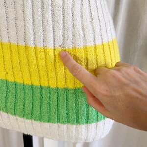 Vintage 60s Color Block Nubby Knit Mock Neck Sweater Top Micro Mini - Etsy