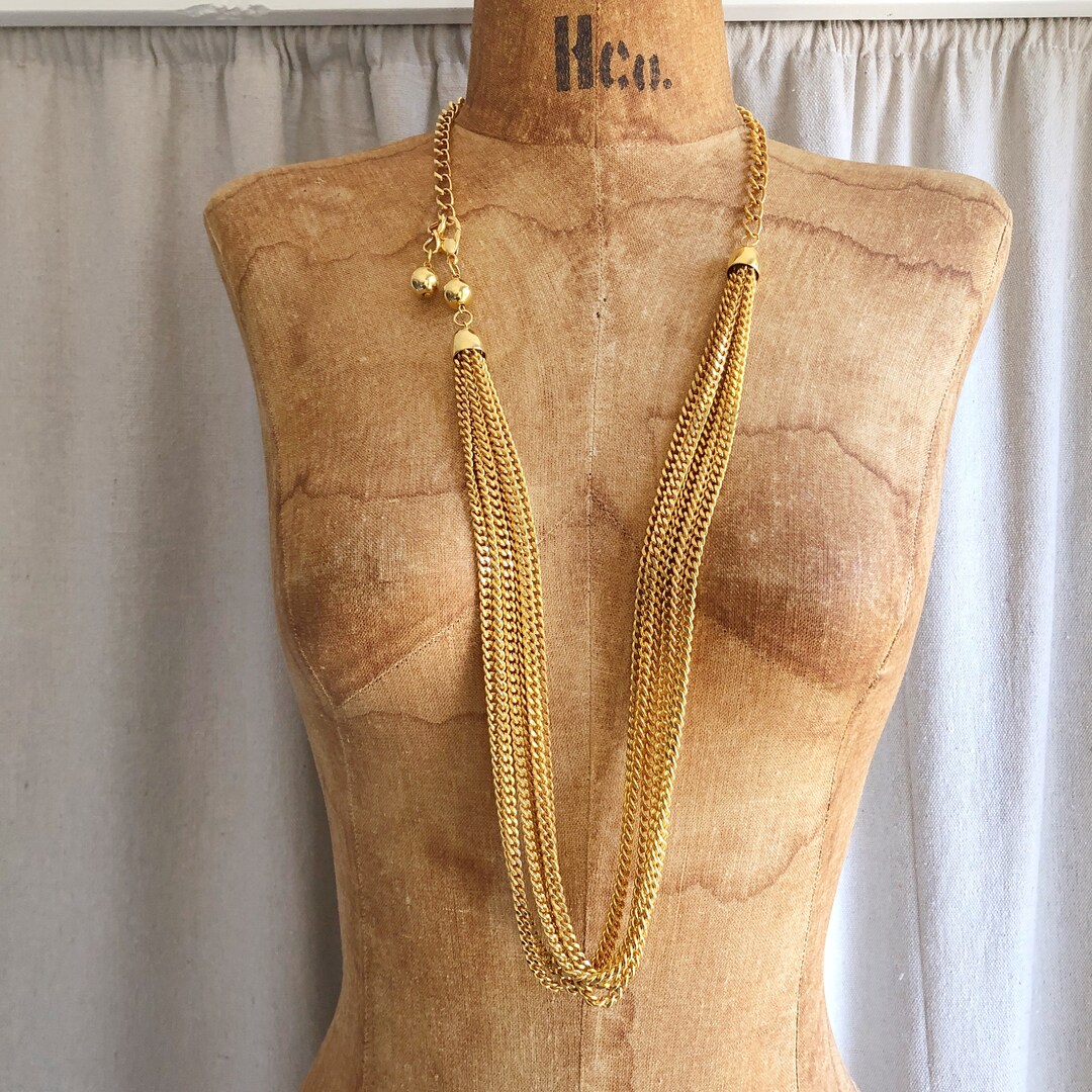90s Gold Multi-layered Chain Necklace or Belt - Etsy