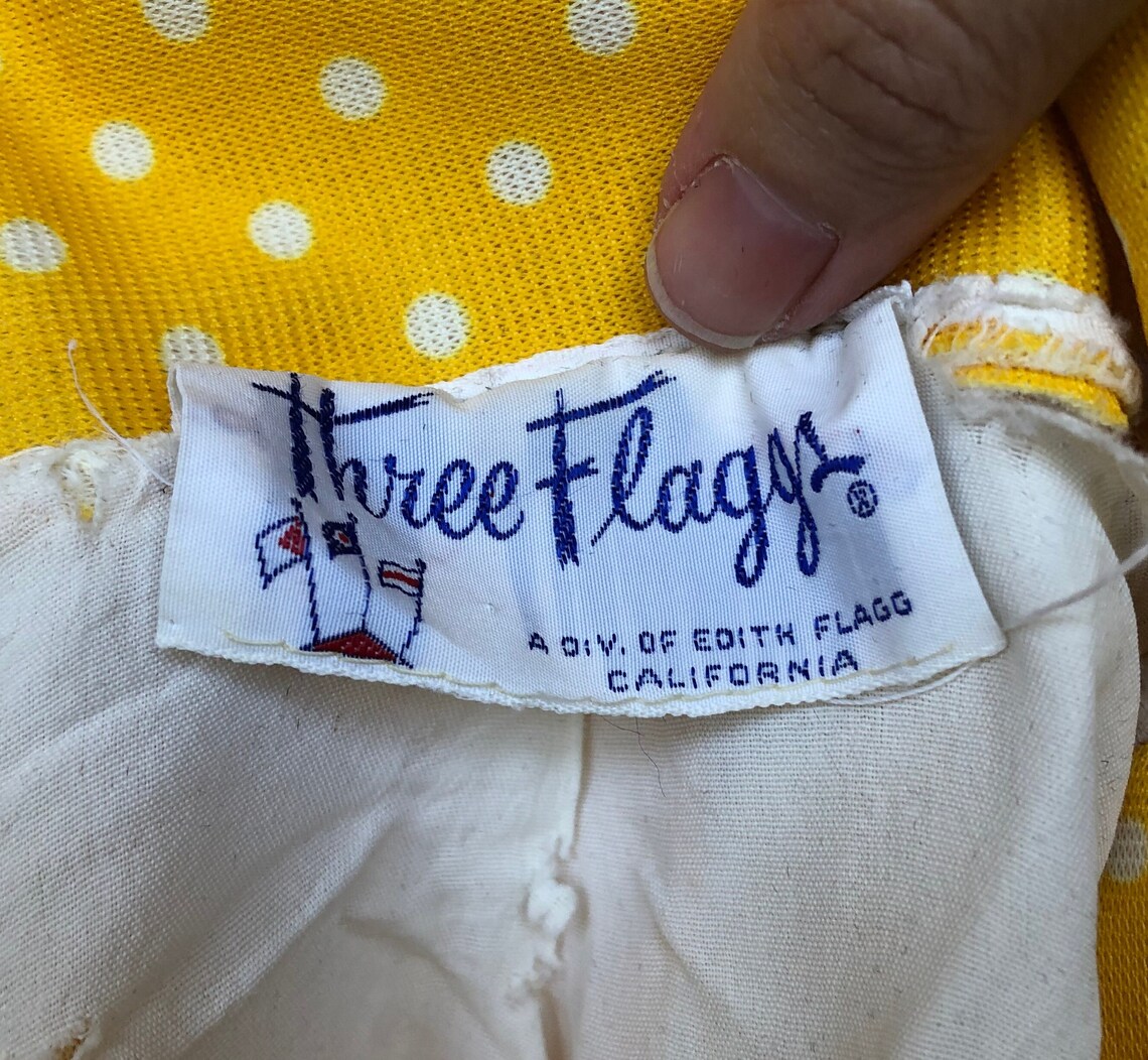 60s Edith Flagg Yellow White Polka Dot Maxi Skirt Suit Set S | Etsy