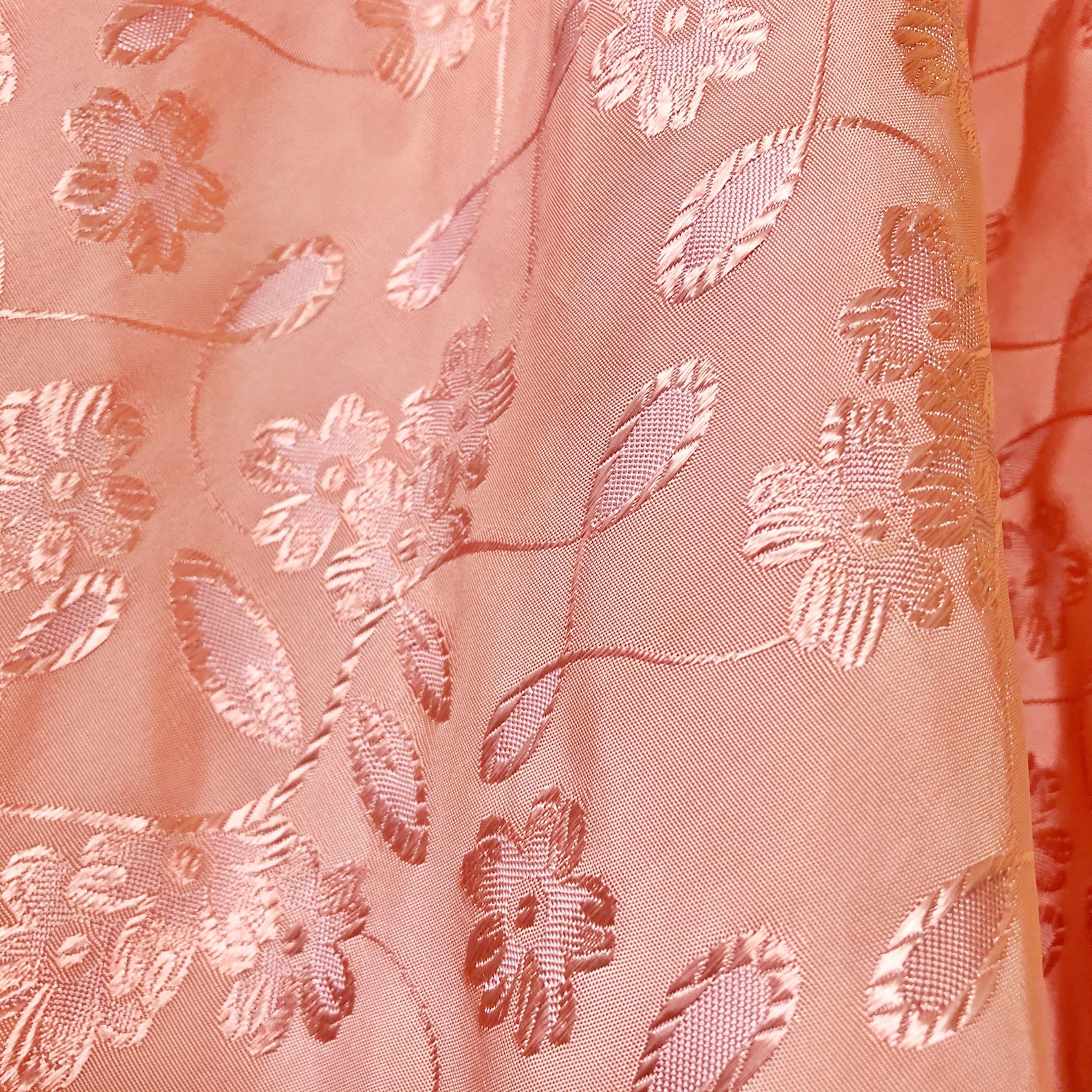 40s Embossed Satin Brocade Puff Sleeve Maxi Robe Dressing Gown | Etsy