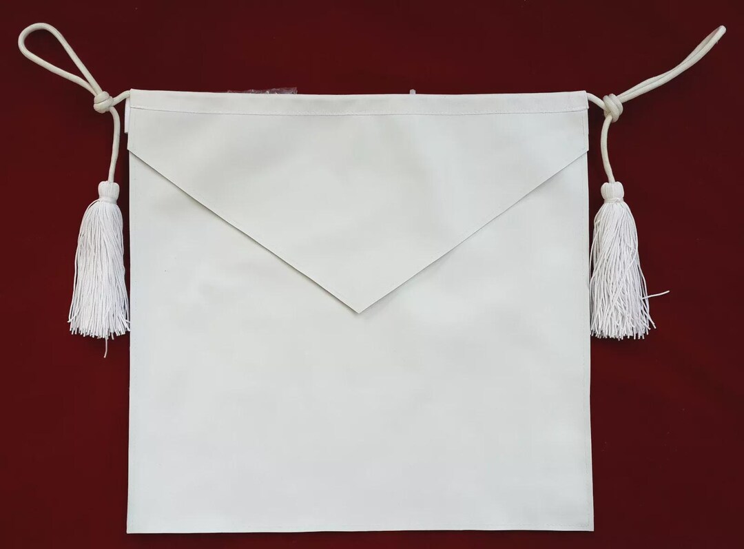 Masonic Candidate / Entered Apprentice Sheep Leather APRON ALL WHITE ...