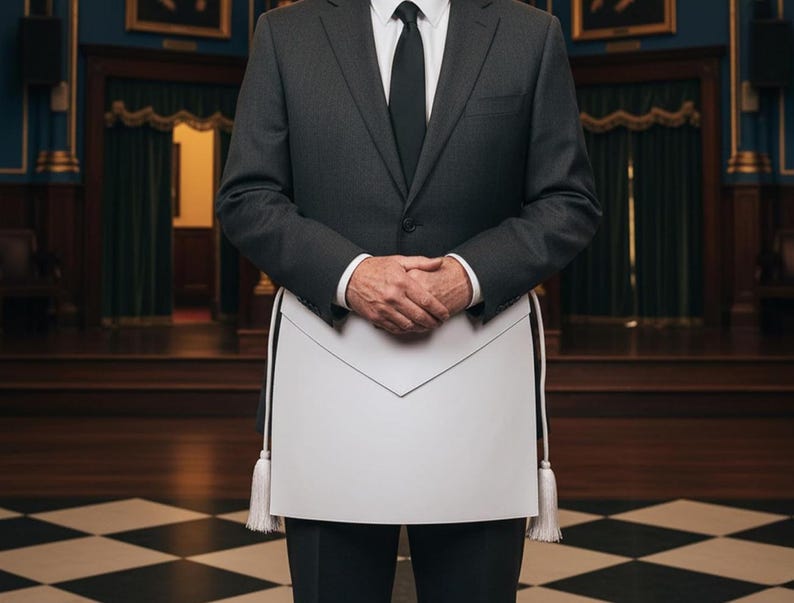 Masonic Candidate / Entered Apprentice Sheep Leather APRON ALL WHITE ...