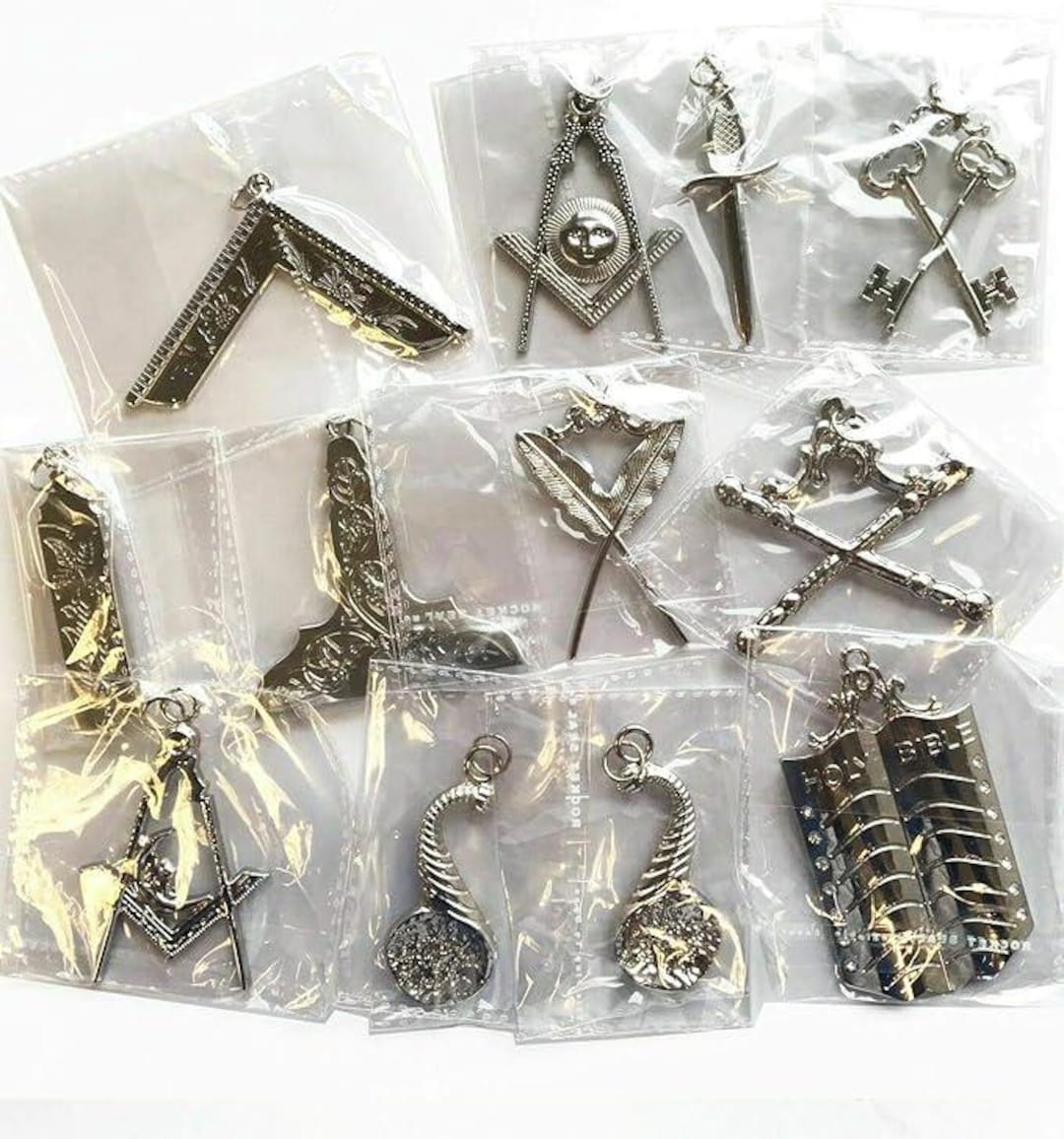 Masonic Blue Lodge Officer Collar SILVER Jewels Set OF 12 - Etsy