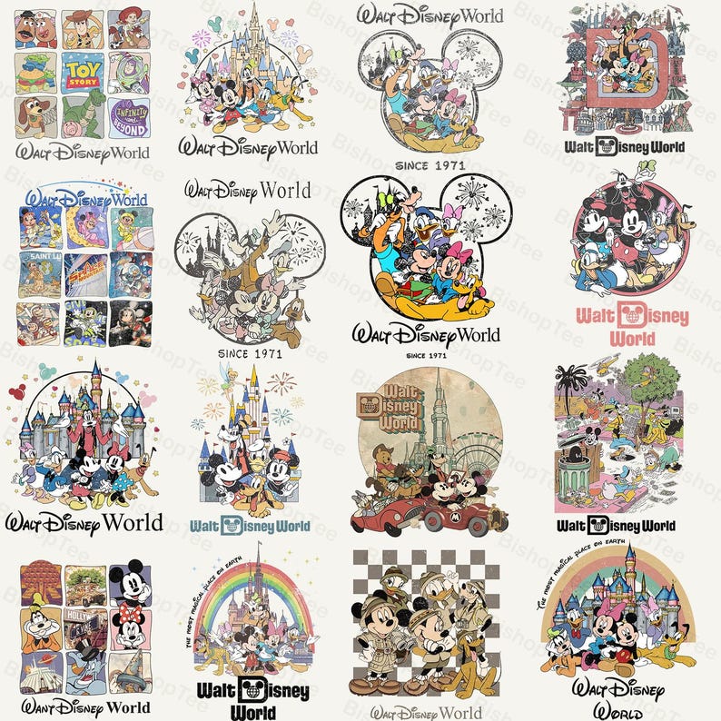 35+ Vintage Walt Disney World PNG Bundle, Mouse and Friends Disney Png ...