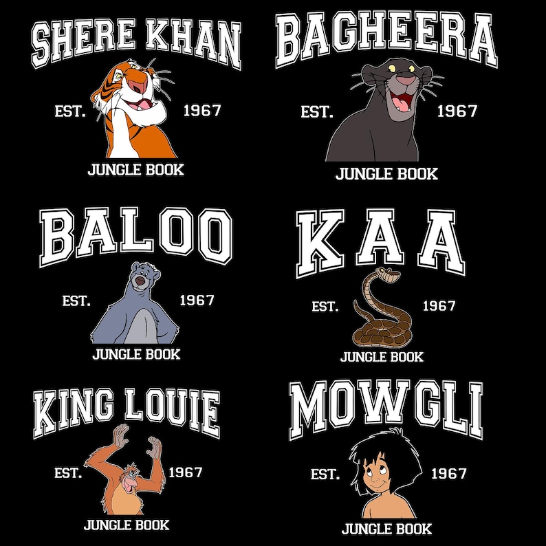 The Jungle Book PNG Bundle, Jungle Book Character Png, Jungle Birthday ...