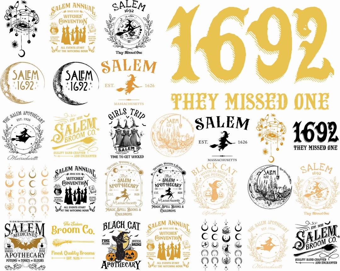 35+ Retro Salem PNG Bundle, Salem Witches Png, Salem 1692 Png, Salem ...