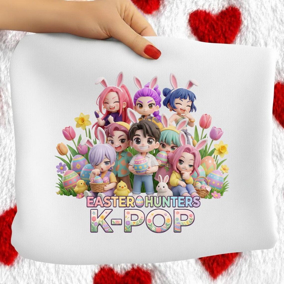 Easter Kpop Huntrix PNG, Cute 3D Idol Group Sublimation, Happy Easter ...