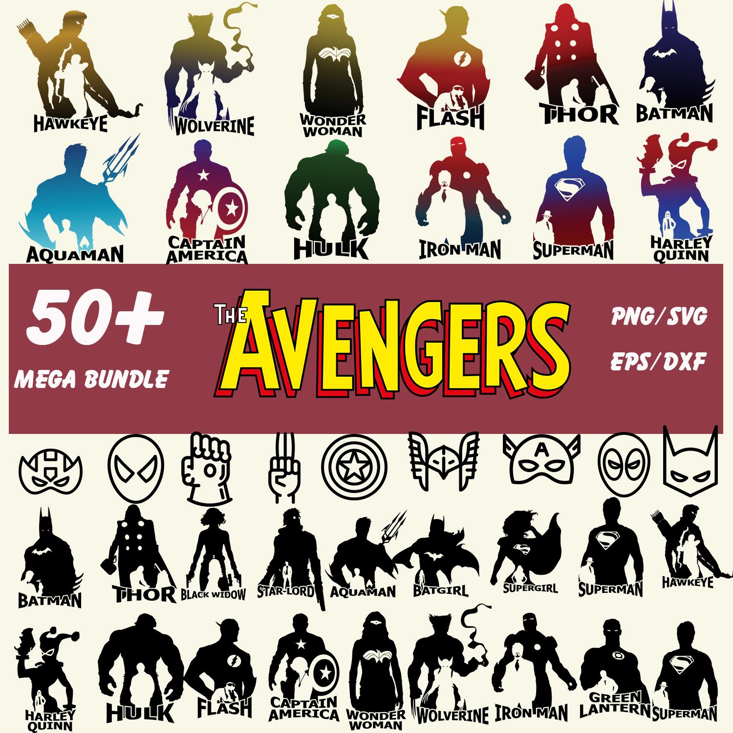 Superhero Mega Bundle Clipart, Superhero Png/svg/eps/dxf Clipart ...
