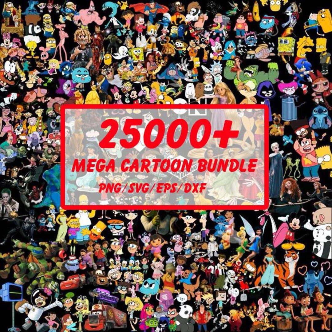 25000+ Cartoon Mega Bundle, Cartoon All Characters,disney All ...