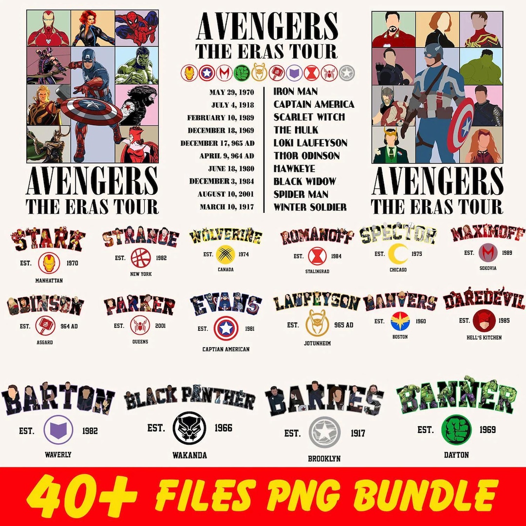 Marvel Superhero PNG Bundle, Avengers Png, Avengers All Team Png ...