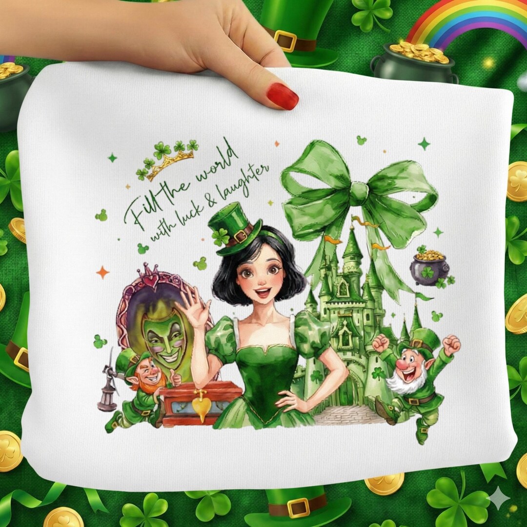 Snow White St Patricks Day PNG, Lucky Princess PNG, Green Magical ...