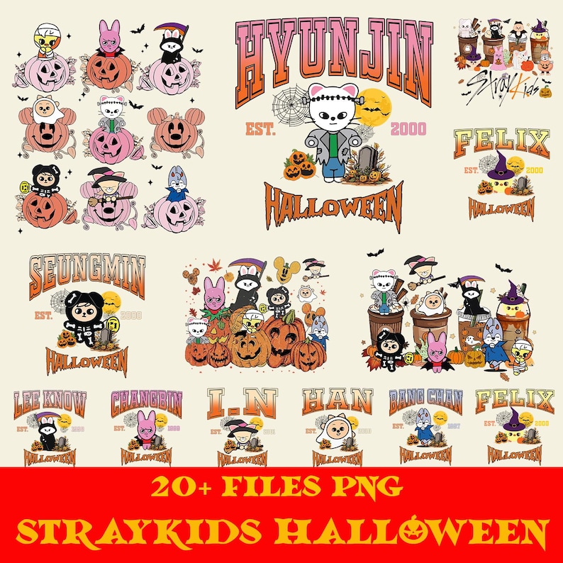 20+ Straykids Halloween Png Bundle, Stray Kids Skzoo Characters Png ...