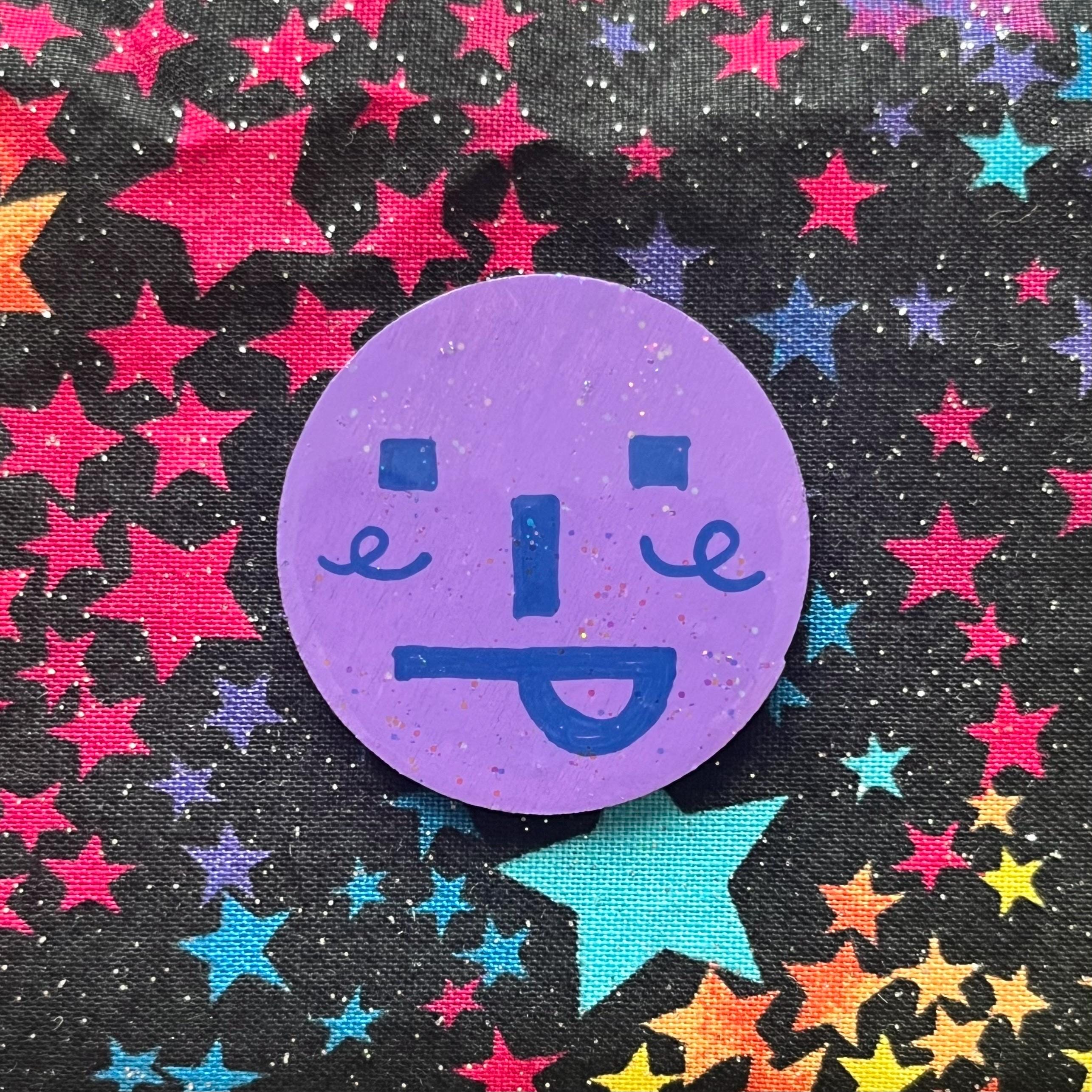 Emoticon Pins: Technicolor! | Handpainted Wood Pins - Etsy