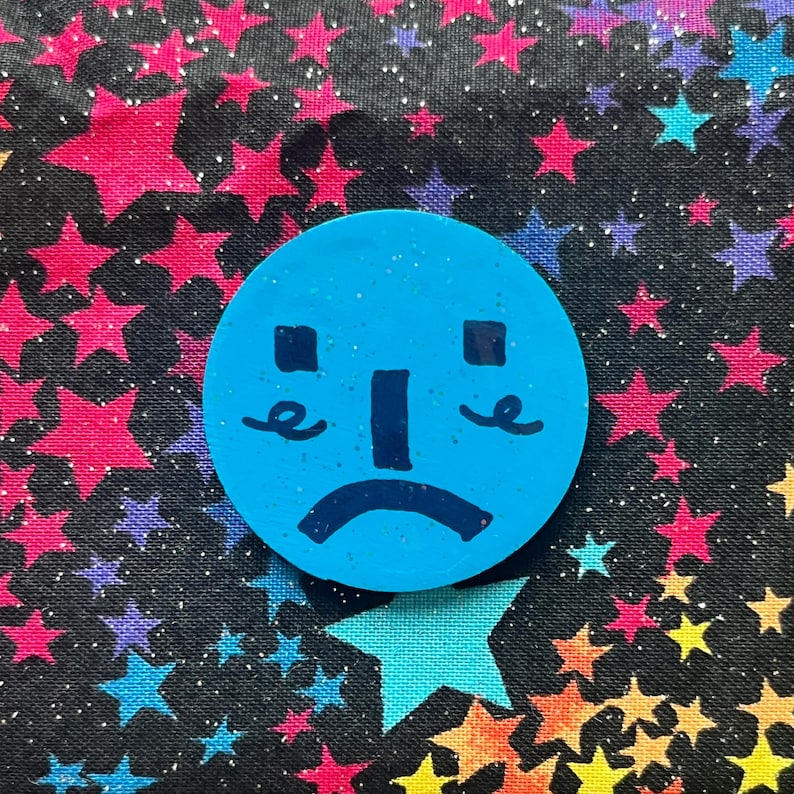 Emoticon Pins: Technicolor! | Handpainted Wood Pins - Etsy