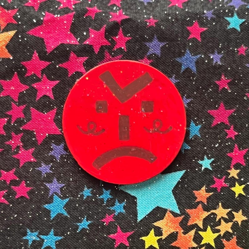 Emoticon Pins: Technicolor! | Handpainted Wood Pins - Etsy