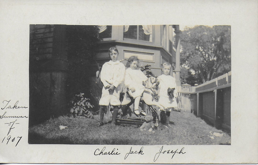 RPPC, Vintage Photo, Brothers, Charles, Jack, Joseph, Family Portrait ...