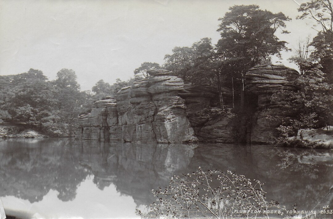 Vintage Photograph, Plumpton Rocks, Yorkshire, Landscape, Rocks, Trees ...