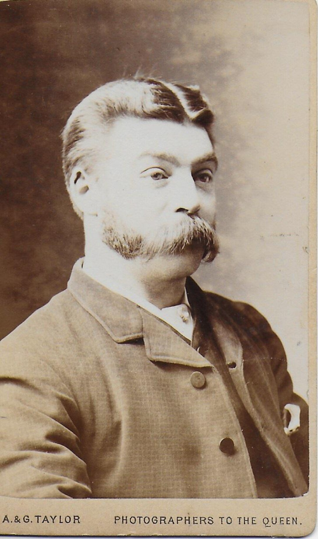Victorian CDV, Young Man in Suit, Impressive Moustache, Short Hair ...