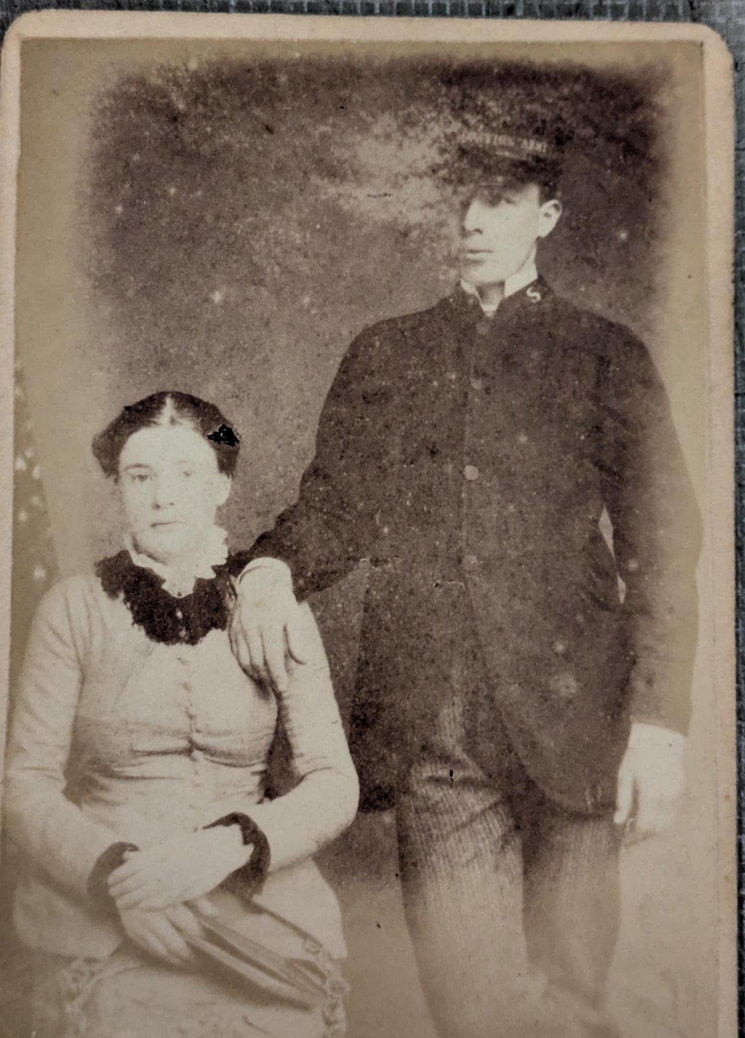 Victorian CDV, Vintage Photo, Young Couple, Portrait, Dark Dress, Light ...