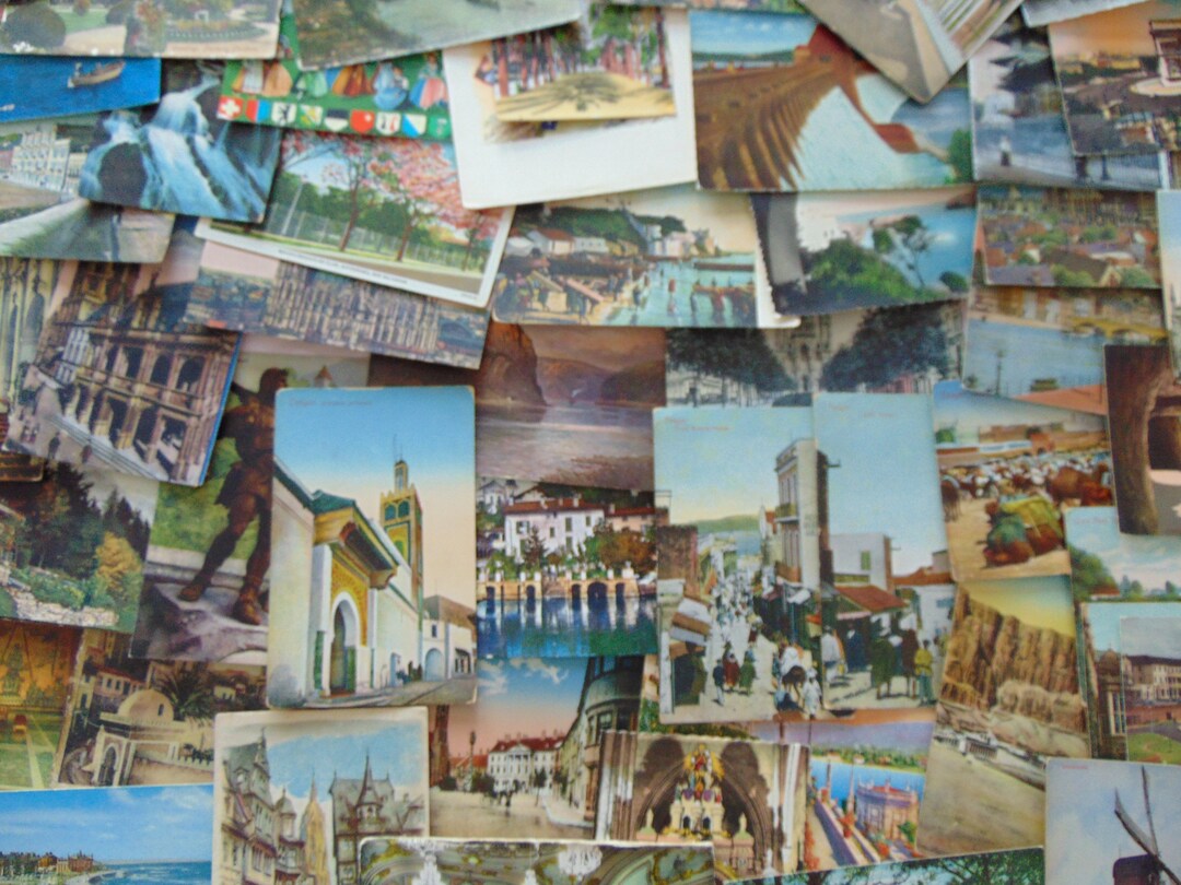 5 Vintage Postcards Coloured Illustrated Tourist, Travel, Postcards ...