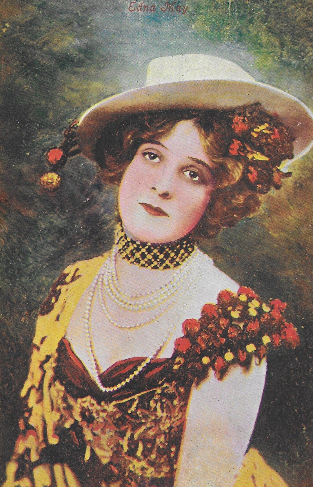 Vintage Postcard, Miss Edna May, Actress, Flowers on Dress, Theatre ...