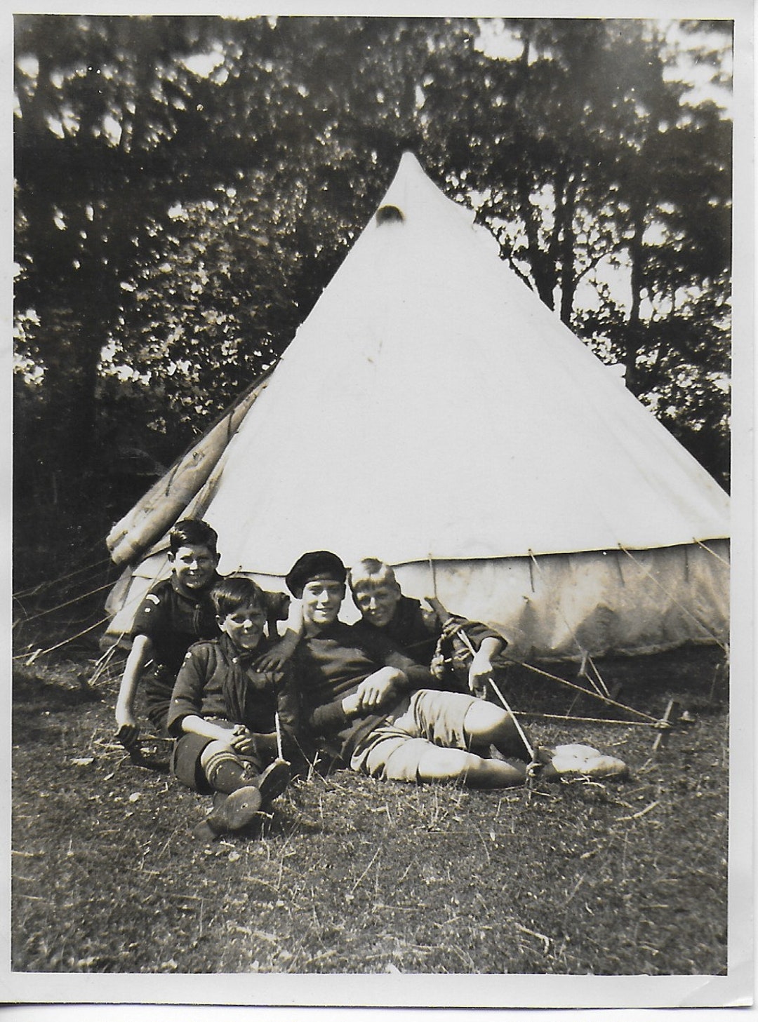 Vintage Photograph, Scout Camp, Boys at Camp, Tent, Fremington, North ...