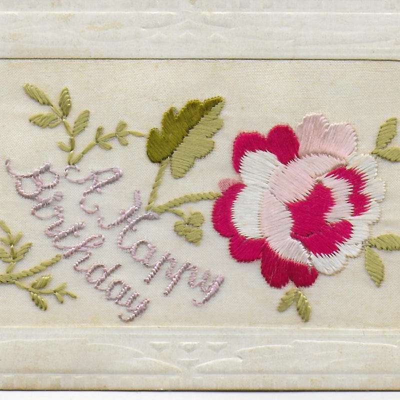 Embroidered Postcard - Etsy