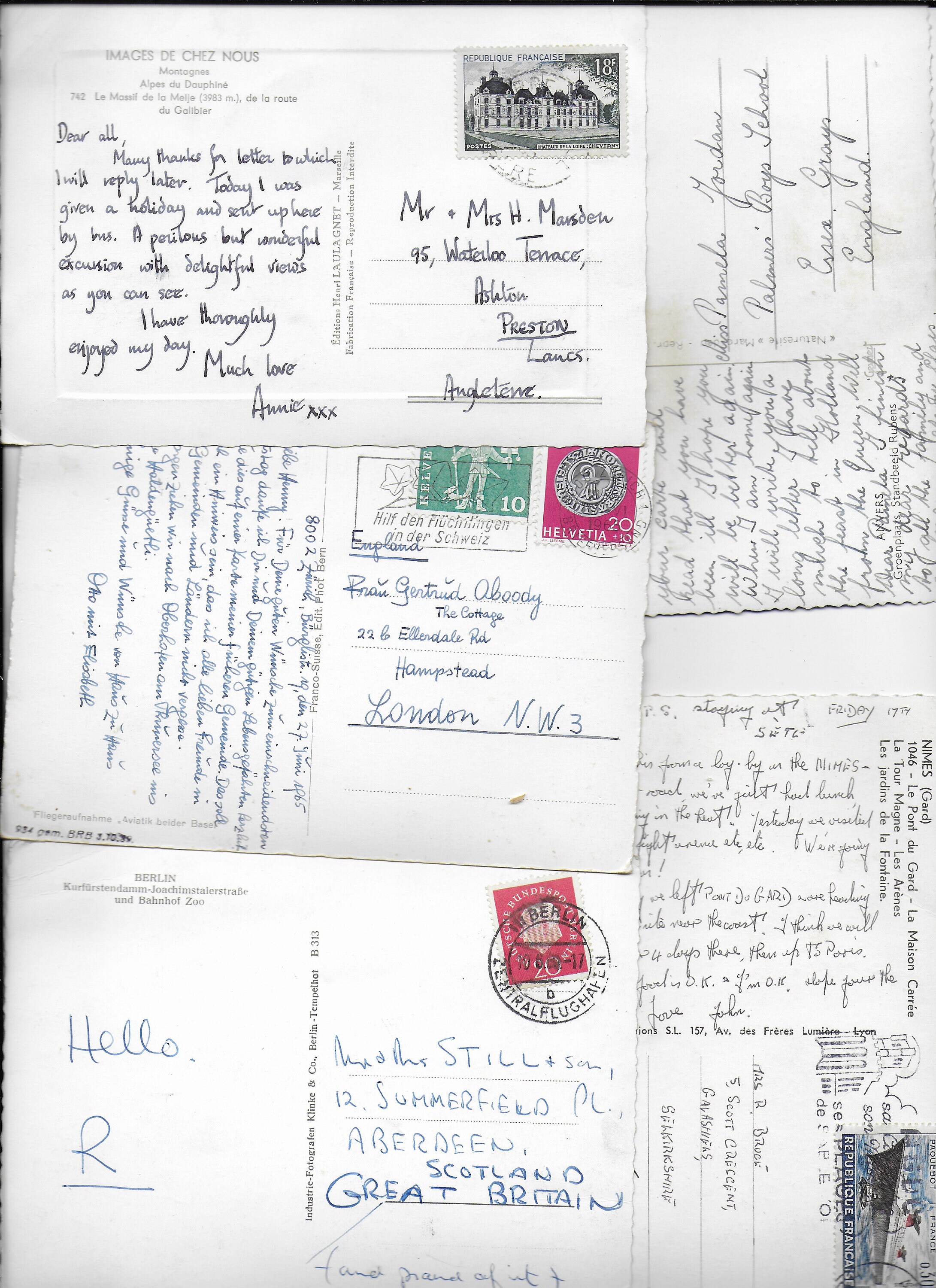Vintage Travel Postcards, Buildings & Landscapes, Junk Journal (10-pack ...