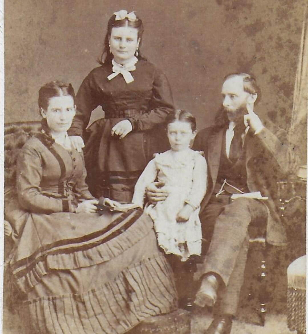 Victorian CDV, Family Gathering, Family Portrait, Gorgeous Dress, 1870s ...