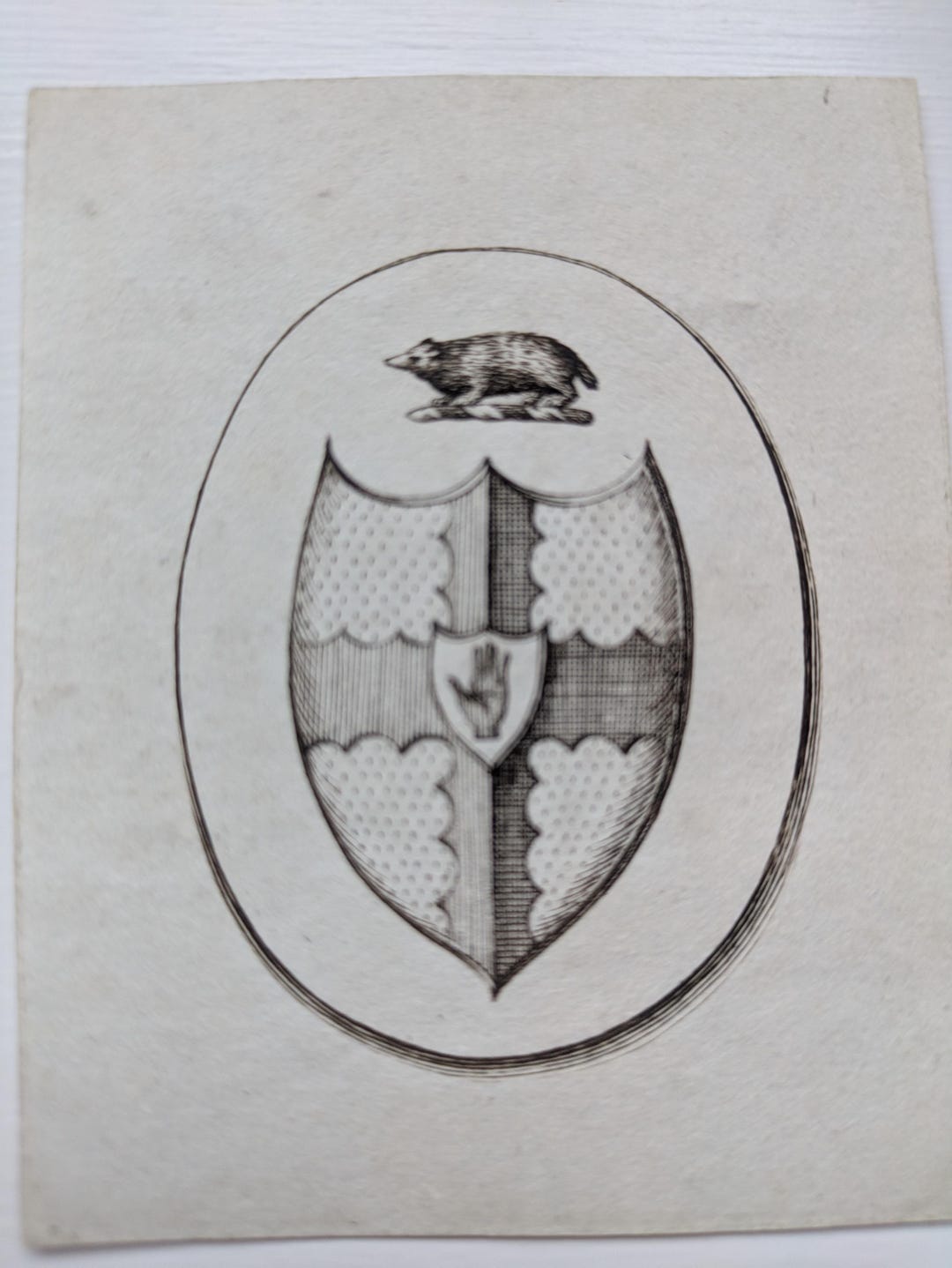Antique Bookplate,ex-libris,shield, Heraldry, Boar, Antiquarian ...