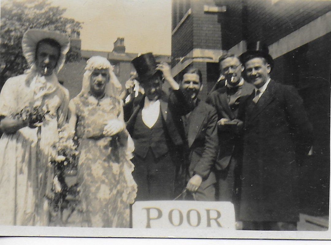 Vintage Photograph, Men Being Silly, Dressing Up, Fancy Dress, Poor ...