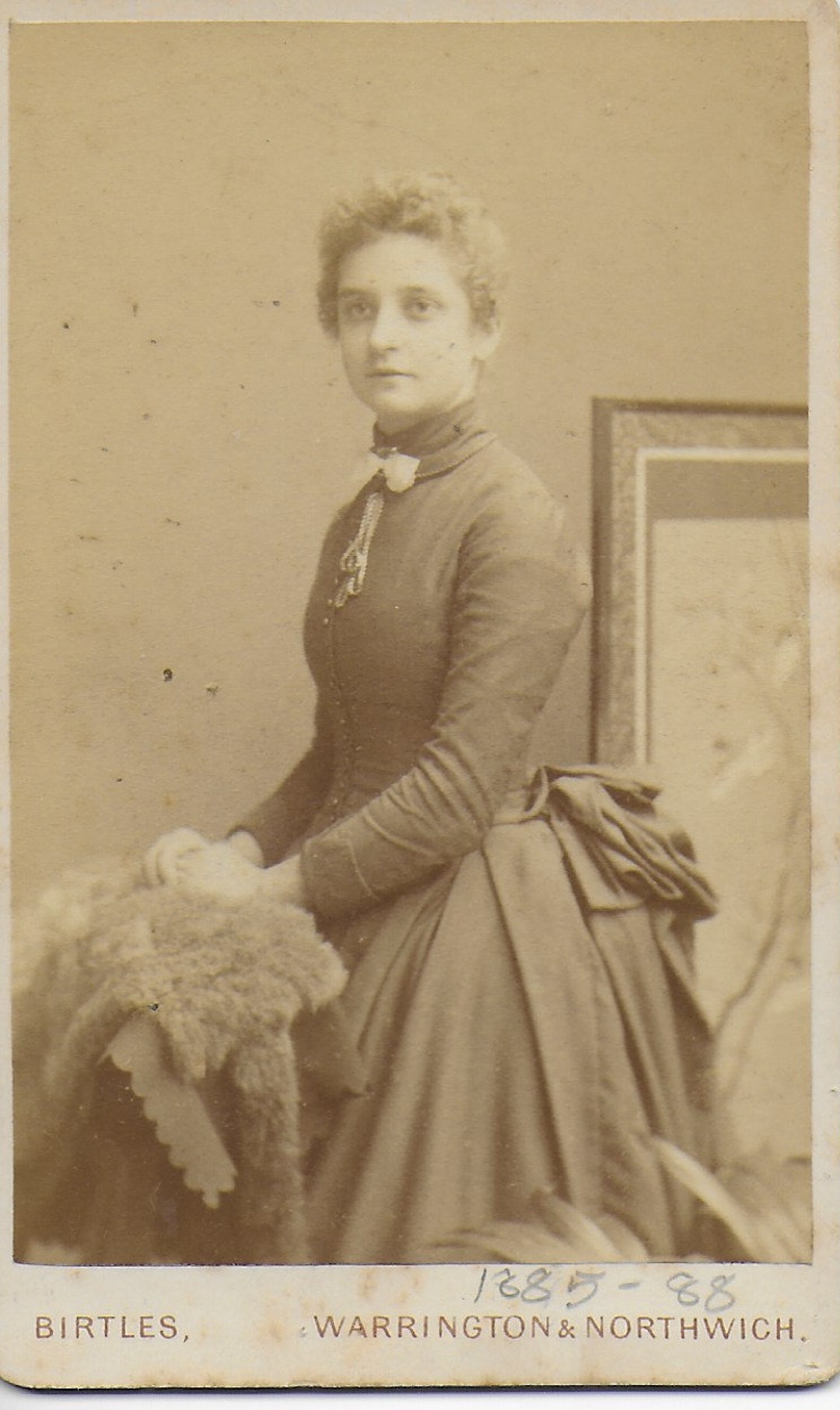 Victorian CDV, Young Lady, Dark Dress, Birtles, Warrington, C 1885-1888 ...
