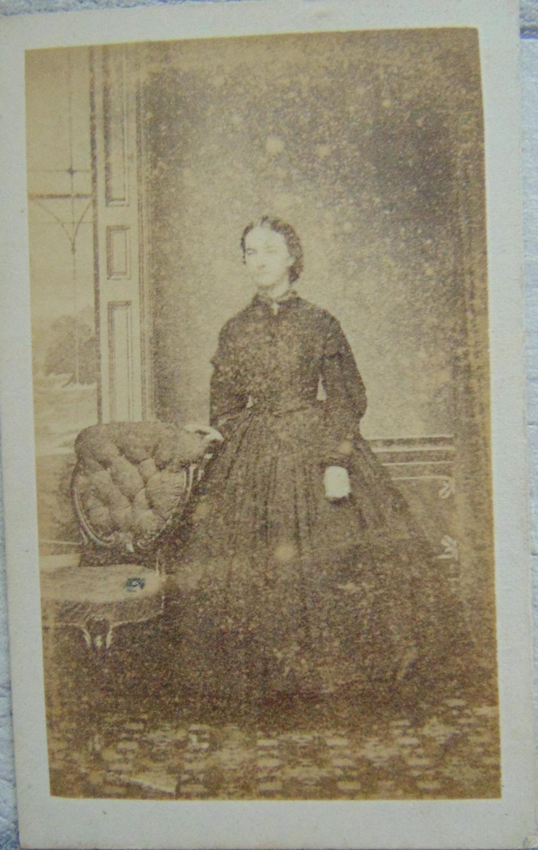 Victorian Cdv, CDV, Lady Standing, Dark Dress, Big Skirt, 1860s - Etsy